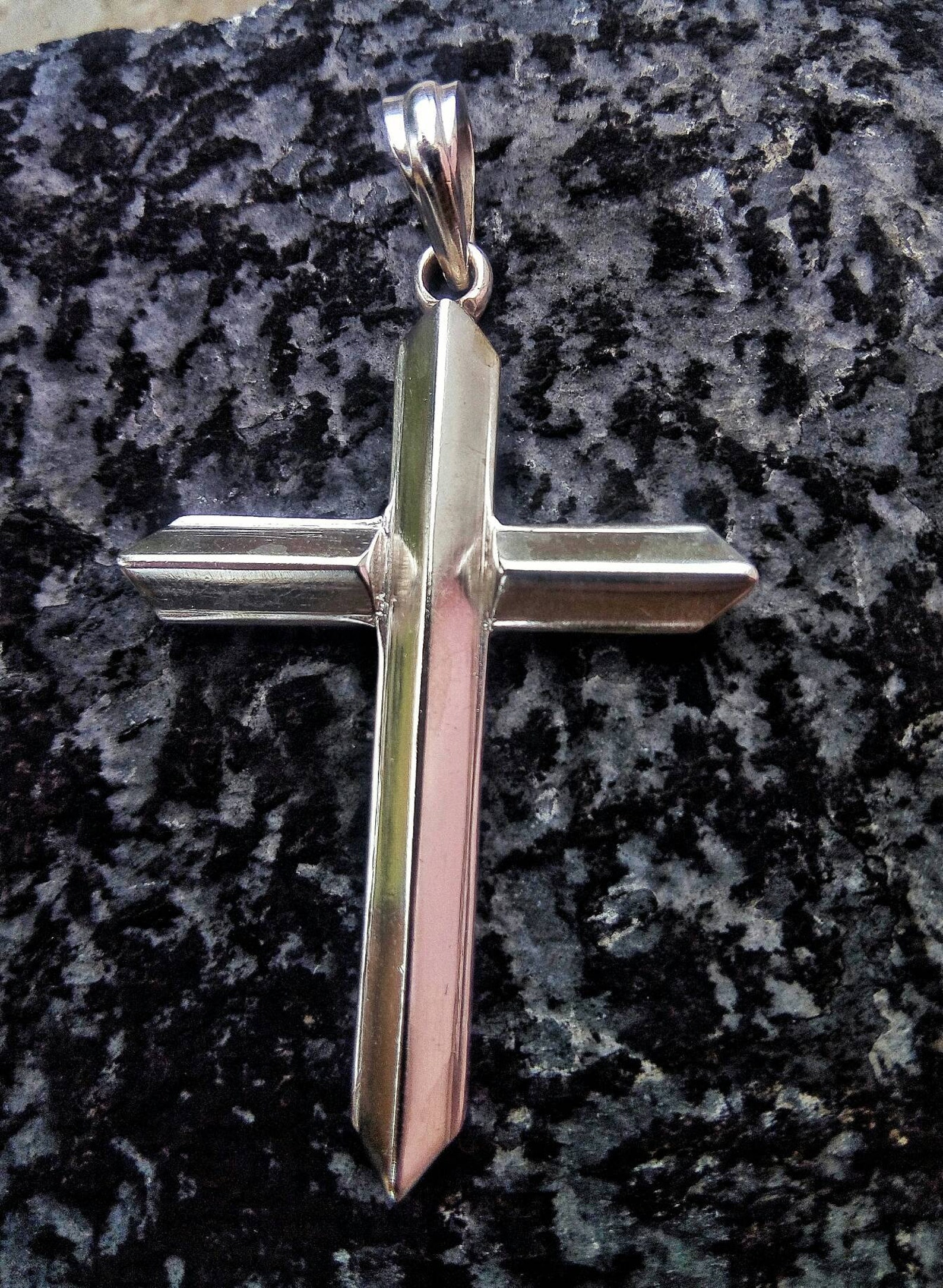 Sterling Silver Big Size 'cross Pendent'. Handmade | Etsy