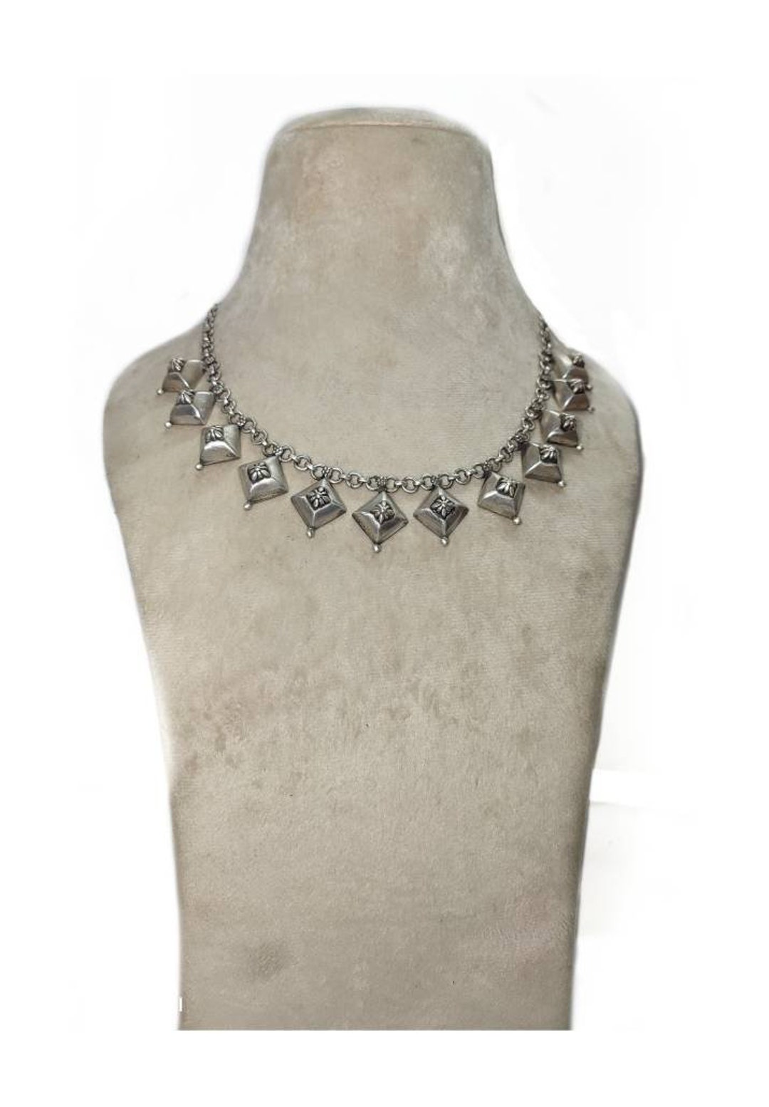 Pure Silver Necklace (big Size), Vintage Style Necklace for Girls, Made ...