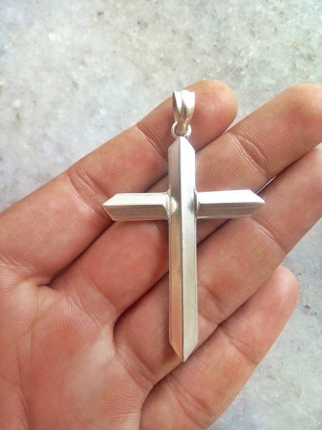 Sterling Silver Big Size 'cross Pendent'. Handmade - Etsy