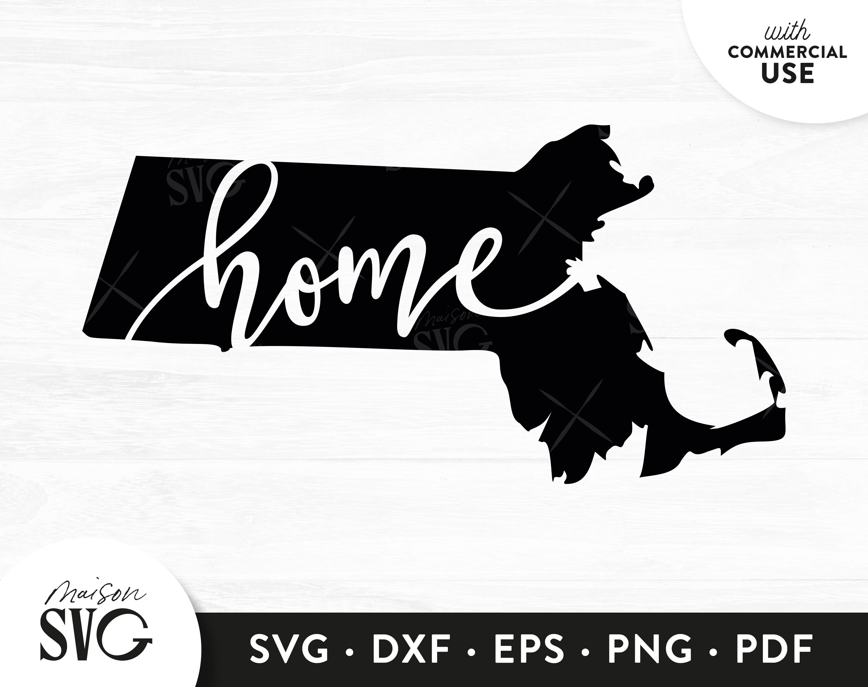 Massachusetts Map SVG Home sweet home Massachusetts svg | Etsy