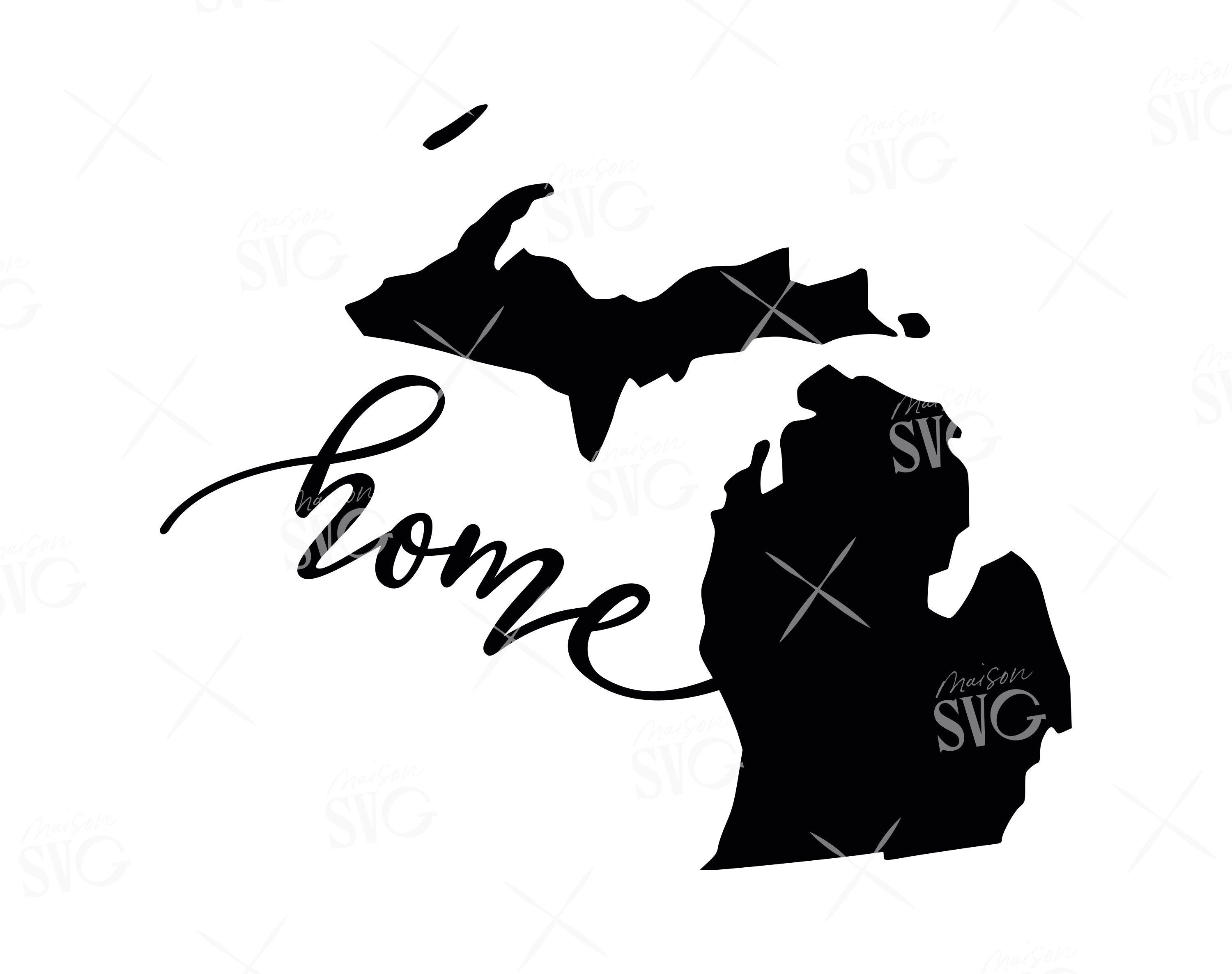 Michigan Map SVG Home sweet home Michigan svg Michigan state | Etsy