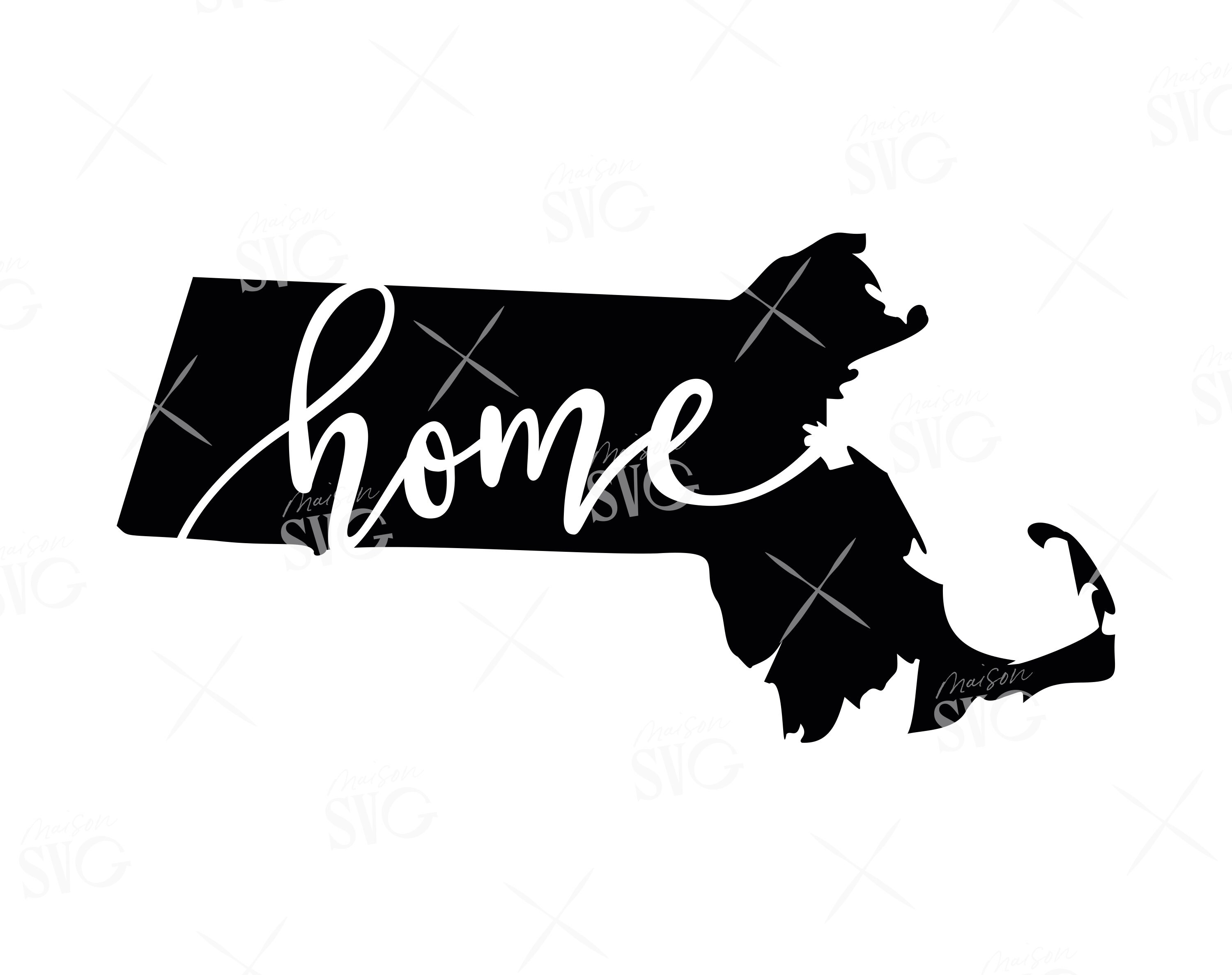Massachusetts Map SVG Home sweet home Massachusetts svg | Etsy