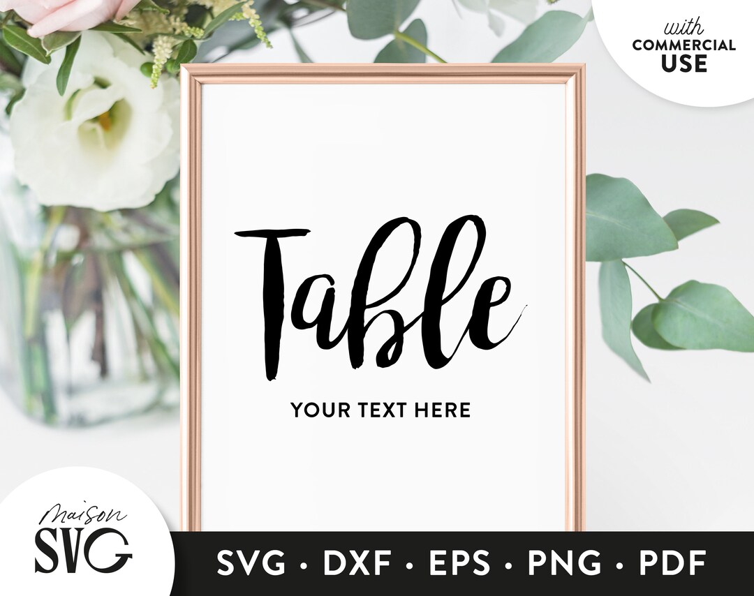 Table Sign SVG, Table Wedding Sign Svg, Table svg, Menu, Wedding Svg ...