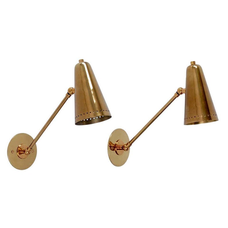 Wall Mid Century Modern Raw Brass Handmade Sputnik Wall Light - Etsy