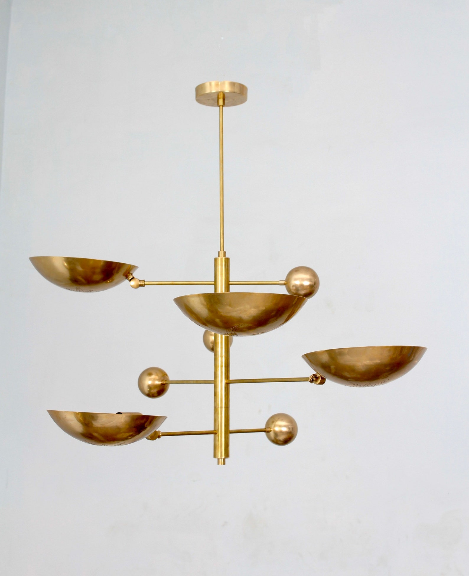 4 Light Patten Dome Pendant Mid Century Modern Raw Brass - Etsy