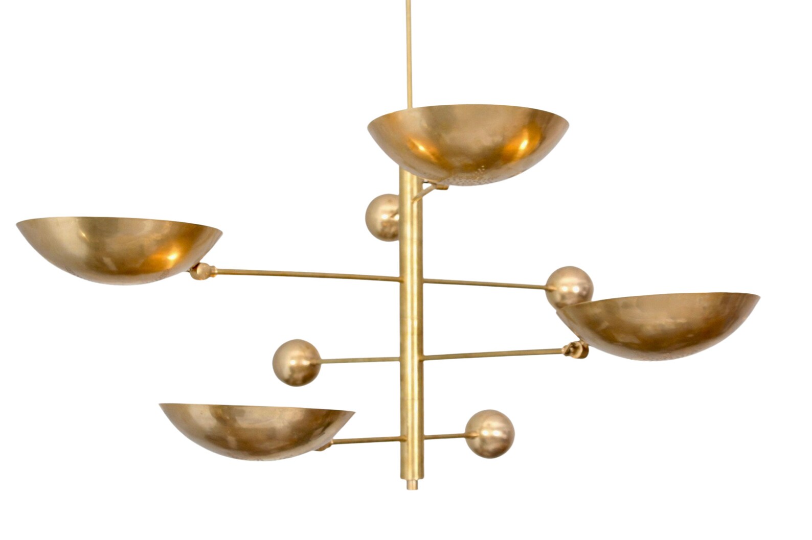 4 Light Patten Dome Pendant Mid Century Modern Raw Brass - Etsy