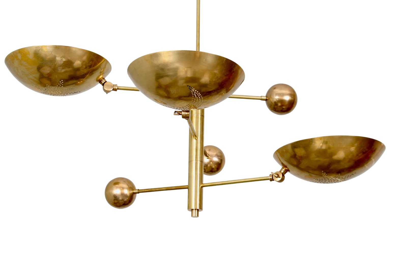 3 Light Patten Dome Pendant Mid Century Modern Raw Brass - Etsy