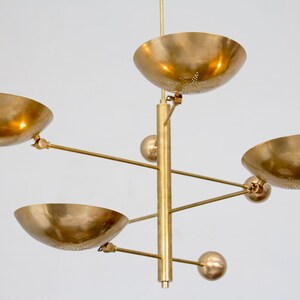 4 Light Patten Dome Pendant Mid Century Modern Raw Brass - Etsy
