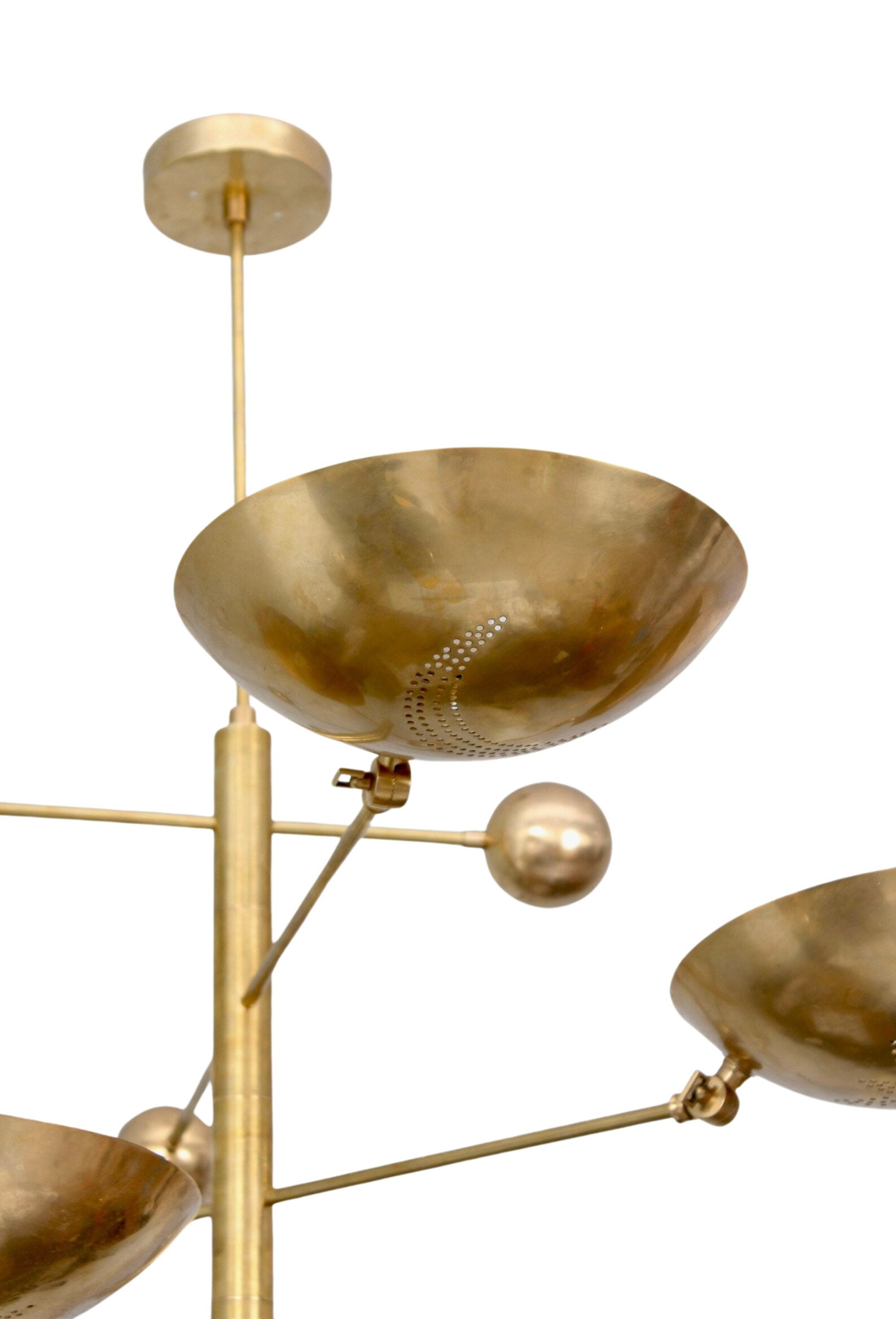 4 Light Patten Dome Pendant Mid Century Modern Raw Brass - Etsy