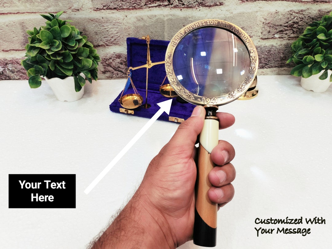 Personalized Engraved, Brass Magnifying Glass With Exquisite Handle and ...