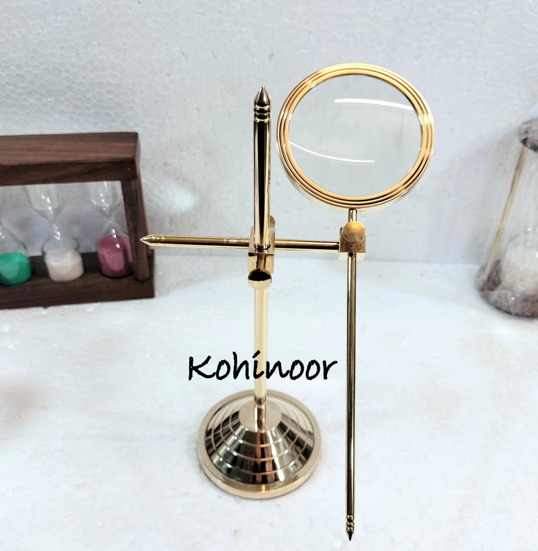 Exquisite Brass Adjustable Magnifying Glass, Home and Office Desktop ...