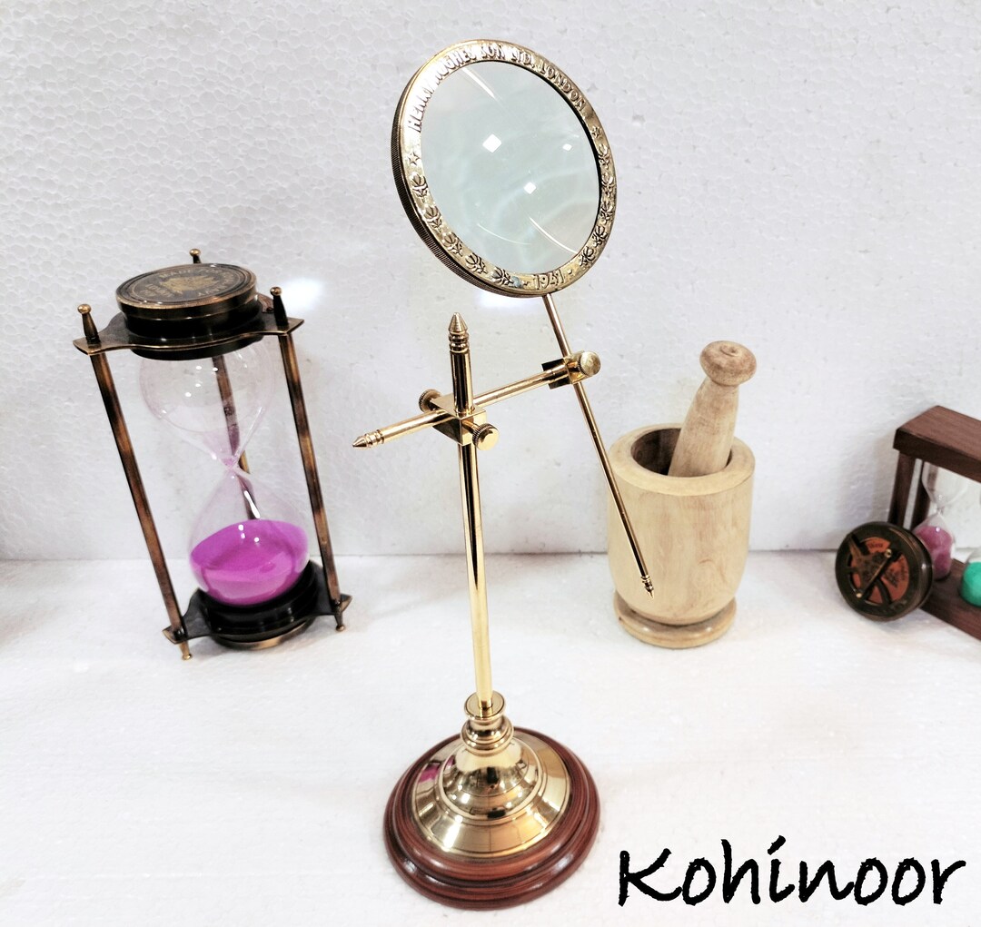 Personalized Engraved Brass Magnifying Glass With Adjustable Stand ...