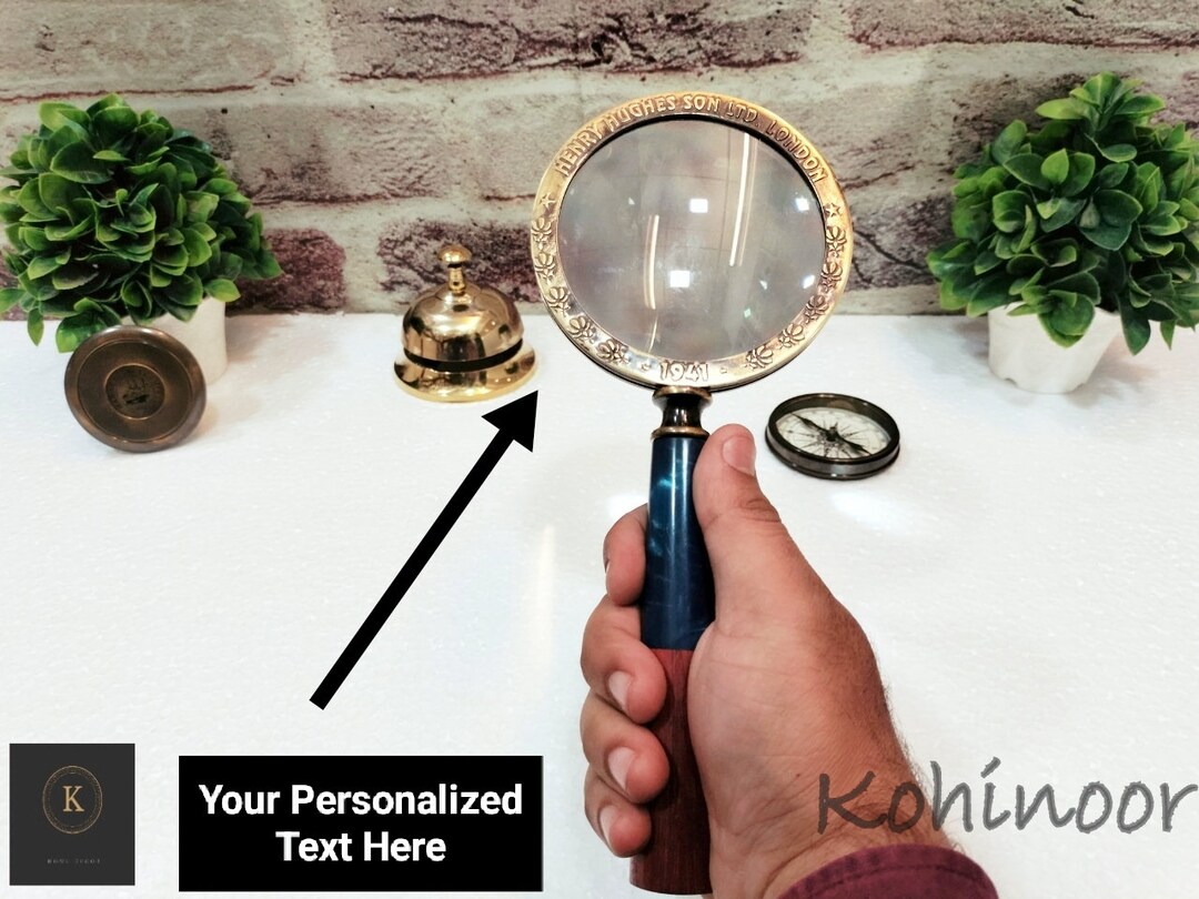 Personalized Engraved, Customized Gift, Brass Magnifying Glass With ...