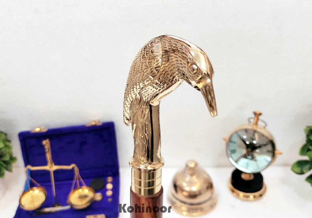 Customized Engraved, Walking Cane, Brass Raven Handle Walking Cane ...