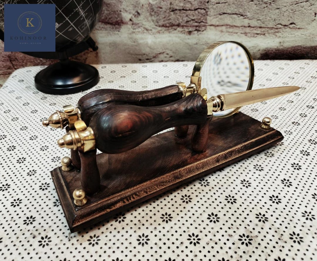 Personalized Brass Magnifying Glass With Letter Opener: Engraved Wooden ...