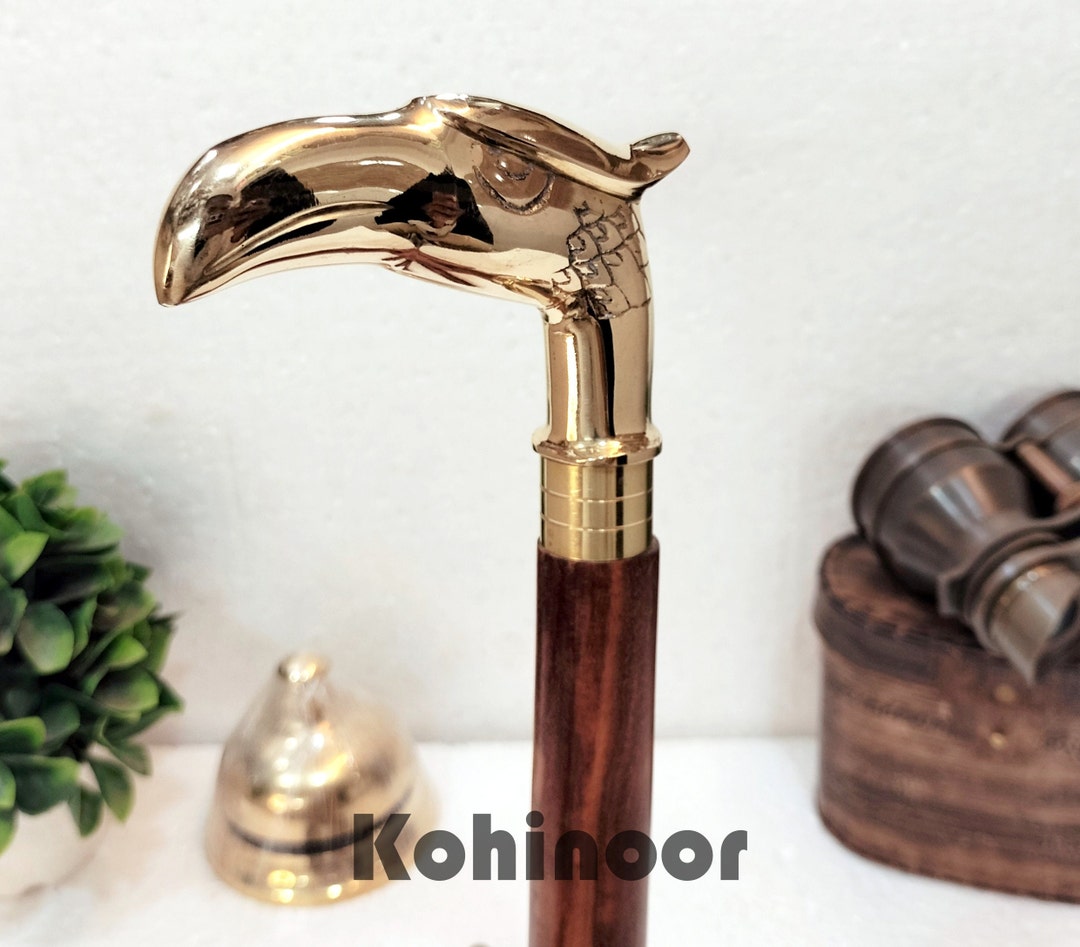 Personalized Engraved, Walking Stick Brass Eagle Handle Wooden Walking ...
