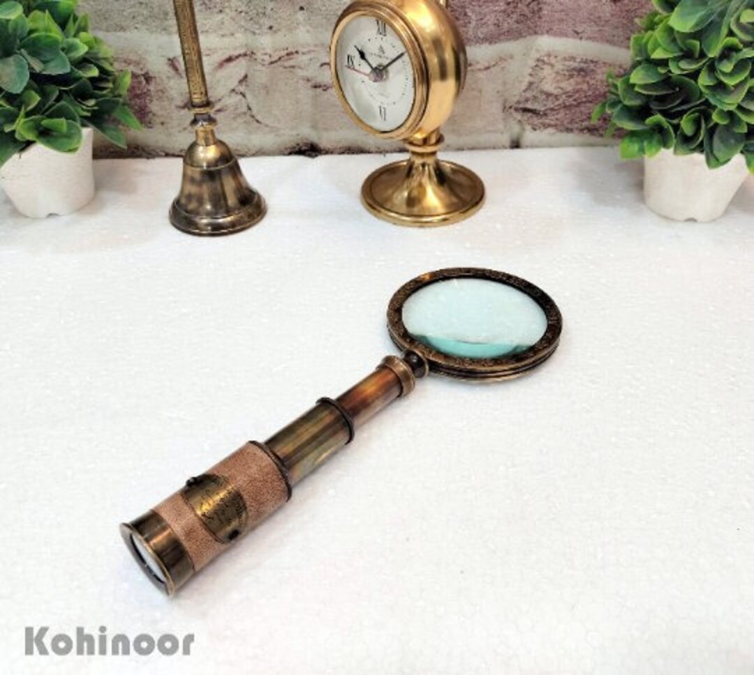 Brass Magnifying Glass Handheld Magnifying Glass Telescopic Handle ...