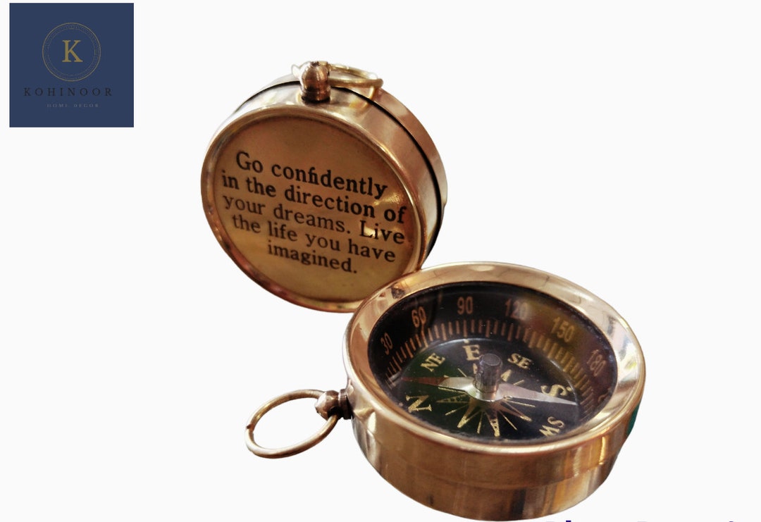 Personalized Engraved Key Chain, Compass Key Chain, Pocket Compass ...