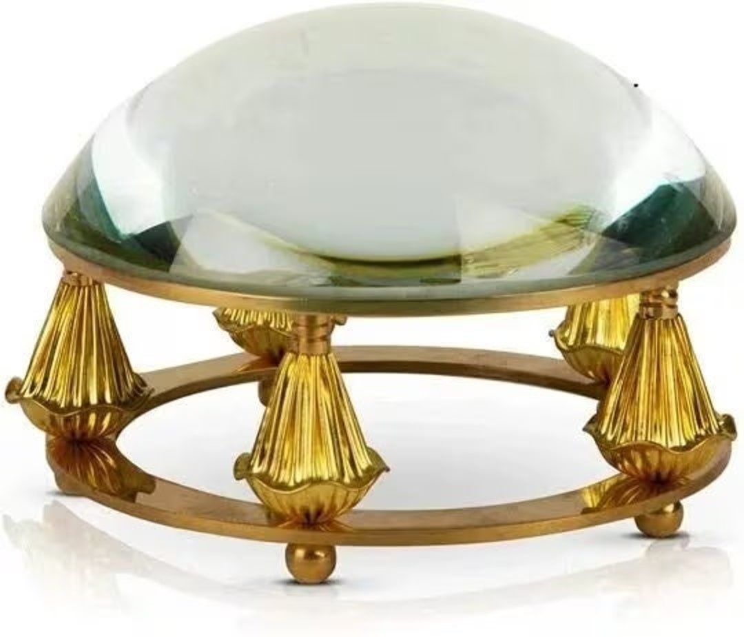 Brass Paperweight Magnifier Glass Map Reader Magnifying Glass Dome ...