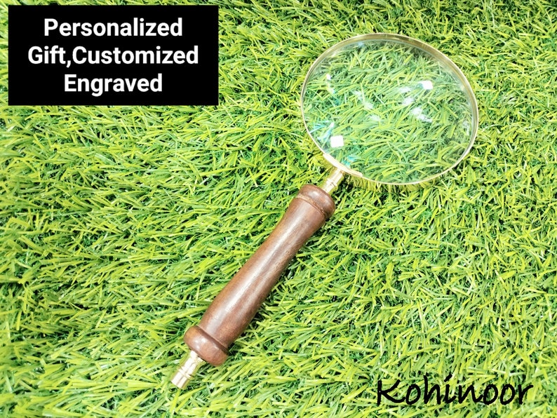 Engraved Wooden Handle Magnifying Glass, Personalized Gift - Etsy