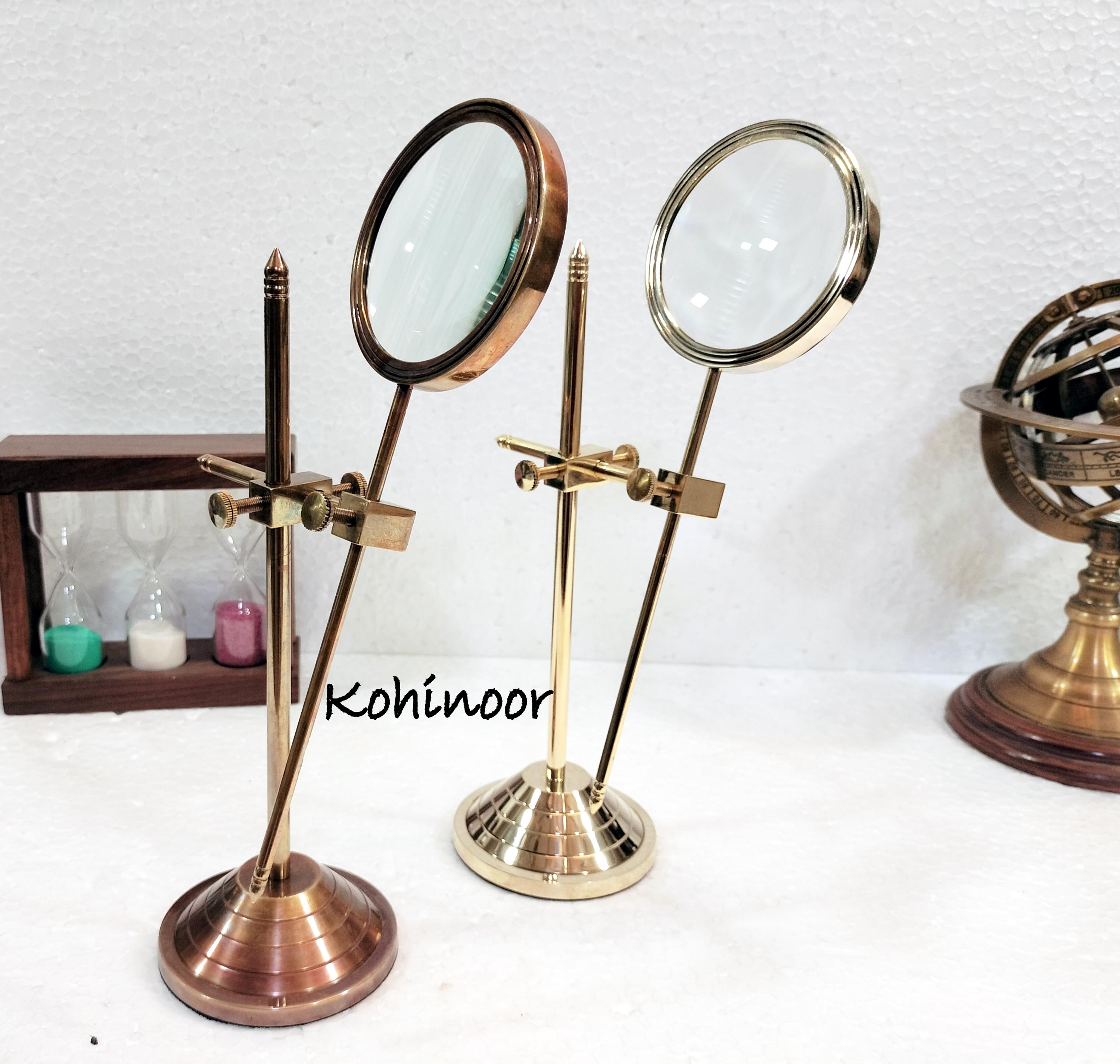Brass Adjustable Magnifying Glass: Desktop Decor, 4X Lens - Etsy