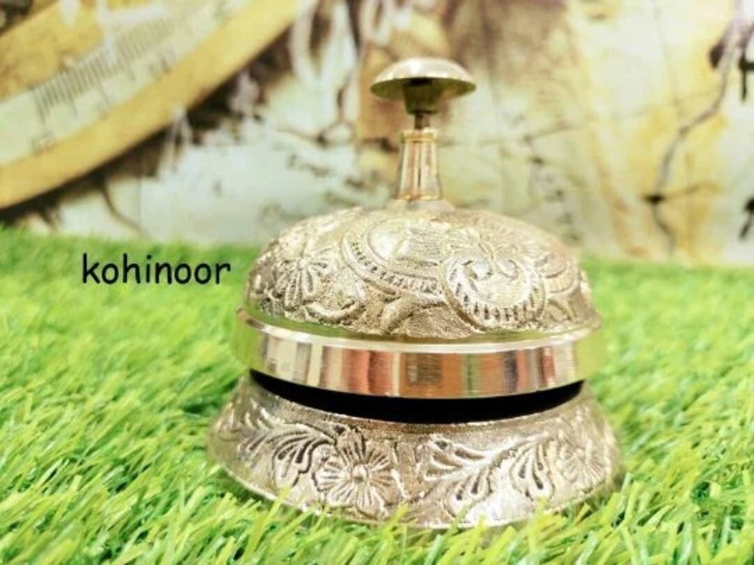Brass Reception Bell Calling Desk Bell Ornate Counter Bell - Etsy