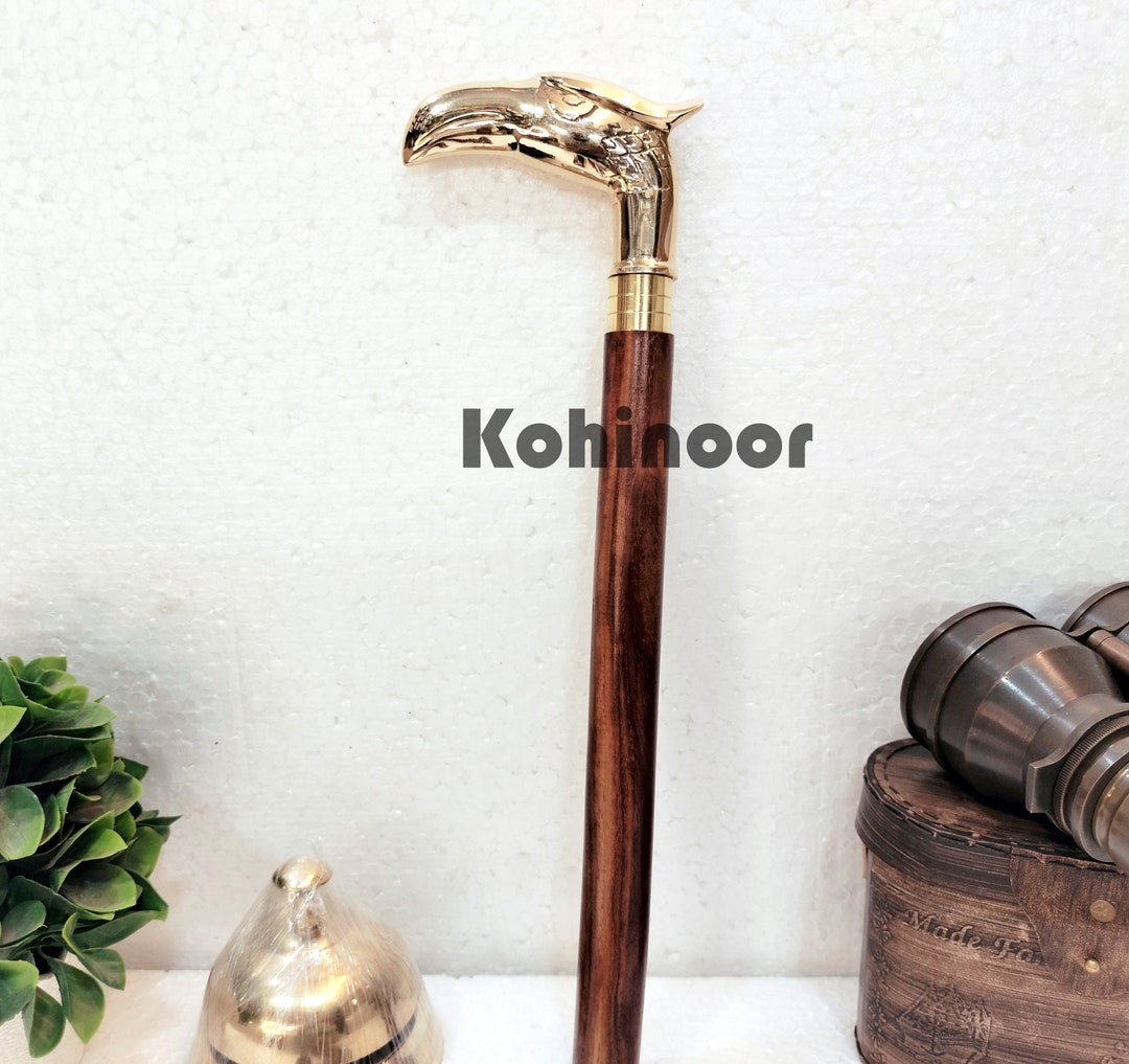 Personalized Engraved, Walking Stick Brass Eagle Handle Walking Stick ...