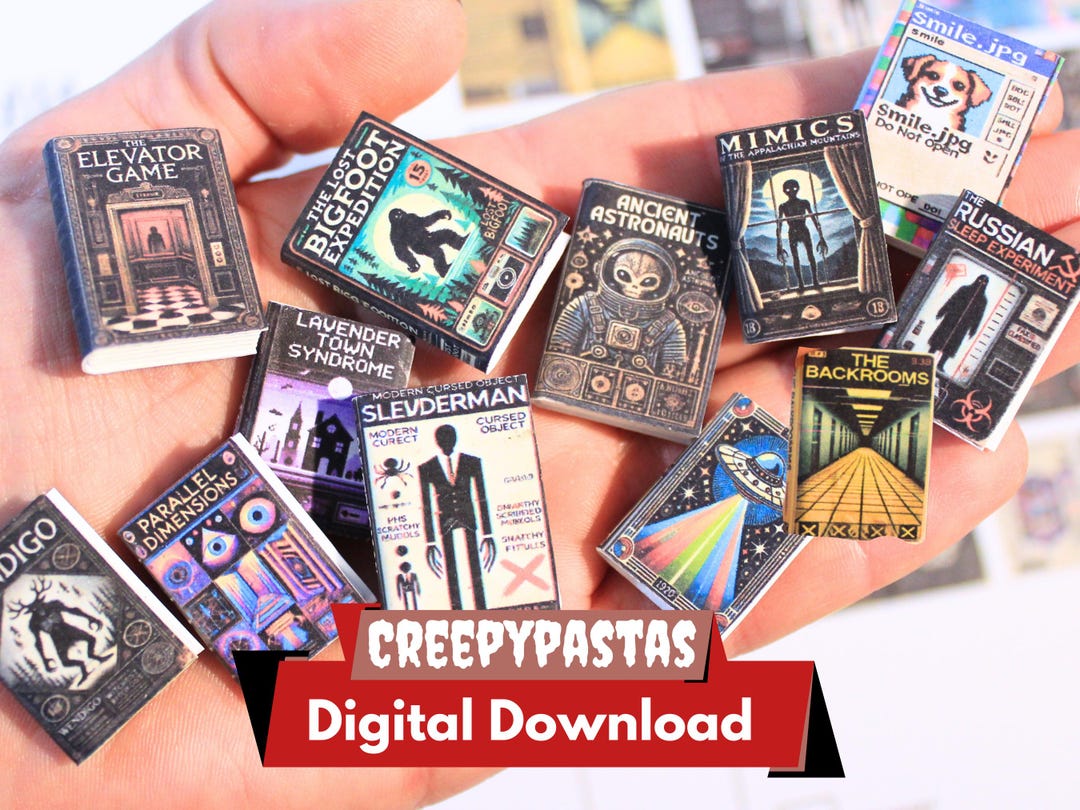 Printable Creepypasta Miniature Books | 1/12 & 1/6 Scale (digital ...