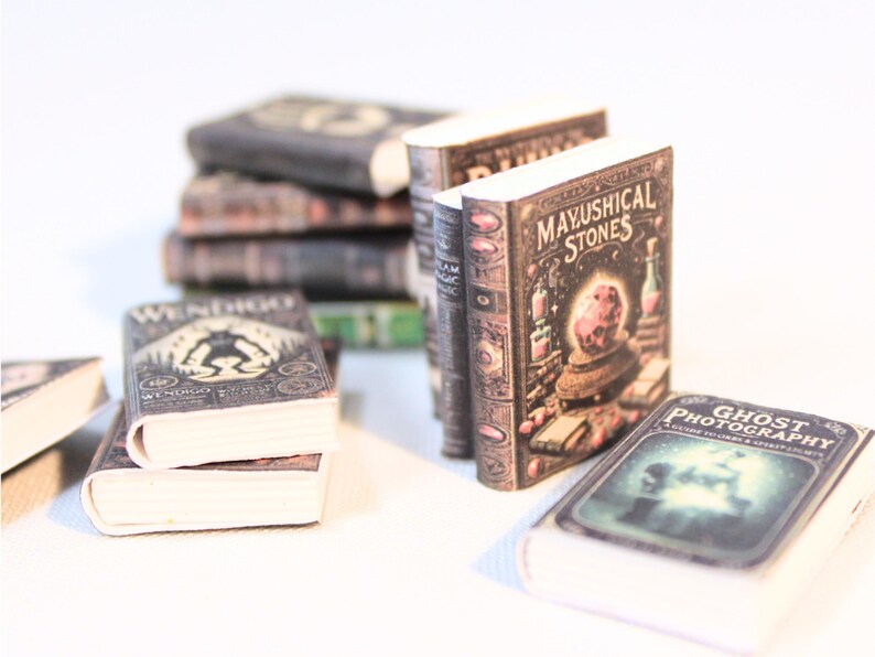 Occult Miniature Book Covers | Dollhouse Library DIY (digital Download ...