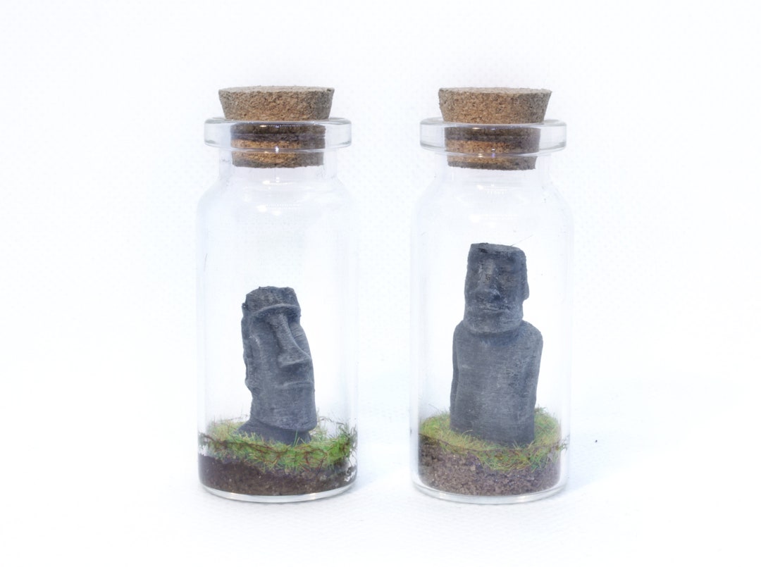 Mini Bottled Easter Island Heads | Miniature Moai Head Sculptures to ...
