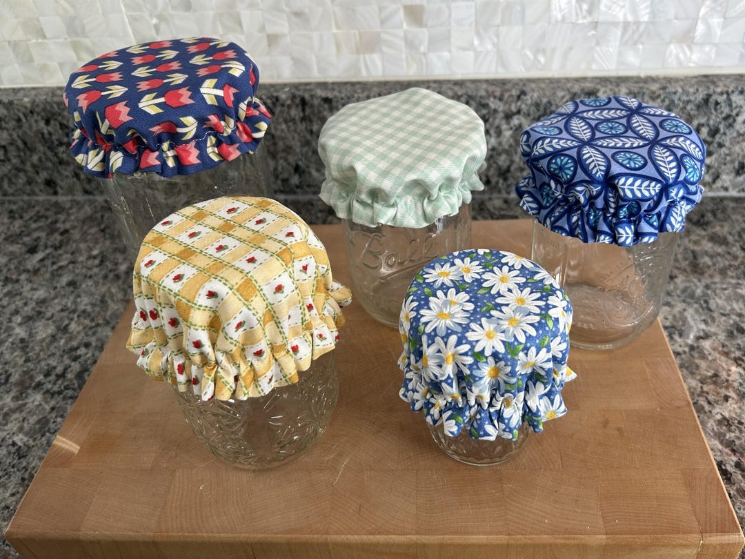 Sourdough Starter Jar Cover, Reusable Mason Jar Fabric Lid - Etsy