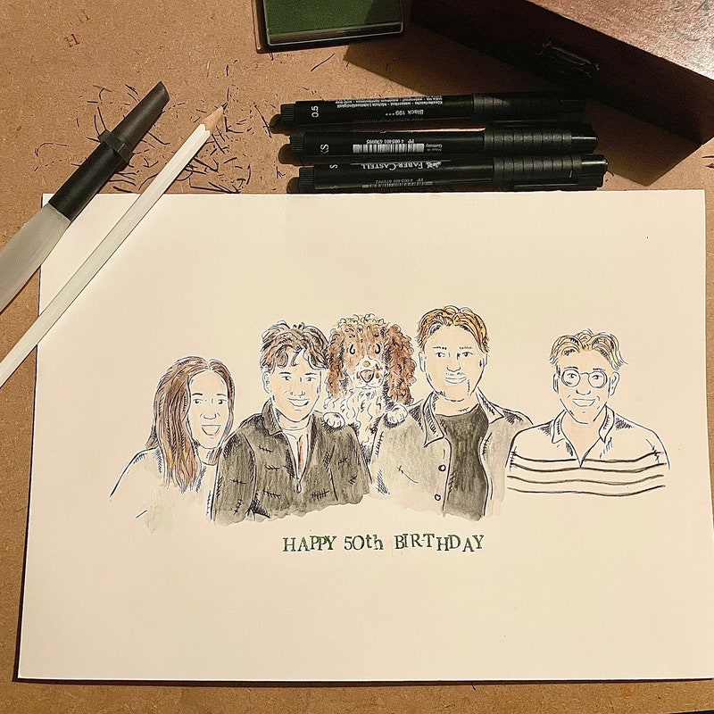 Hand Drawn Cards - Etsy