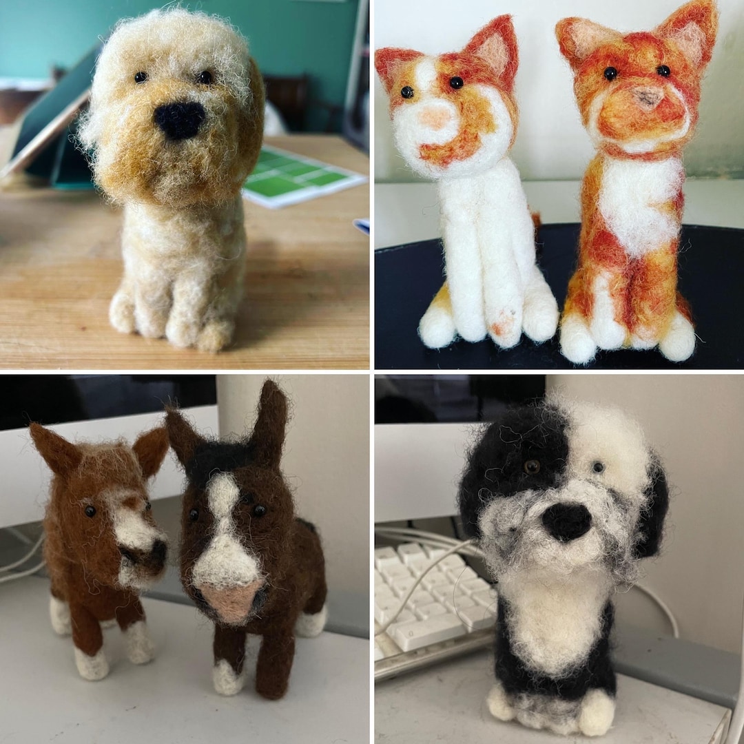 Custom Felt Animal, Felt Dog, Felt Cat, Mothers Day, Felt Pet, Needle ...