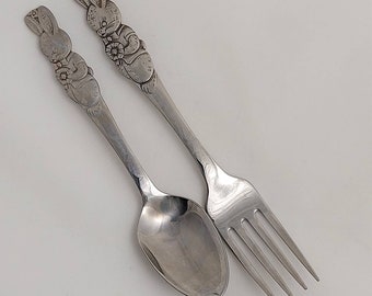 Rabbit Silverware - Etsy