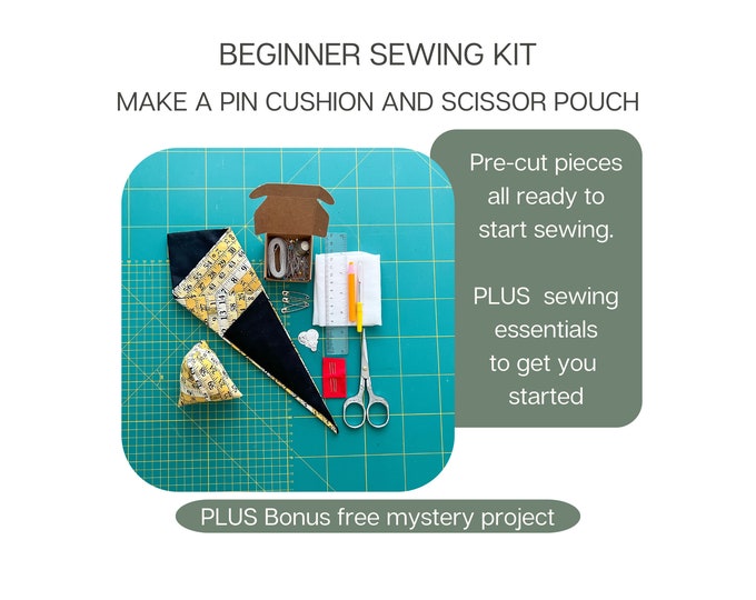 Beginner Sewing Kit, Gift for Crafter, Pre Cut Craft Kit With Sewing ...
