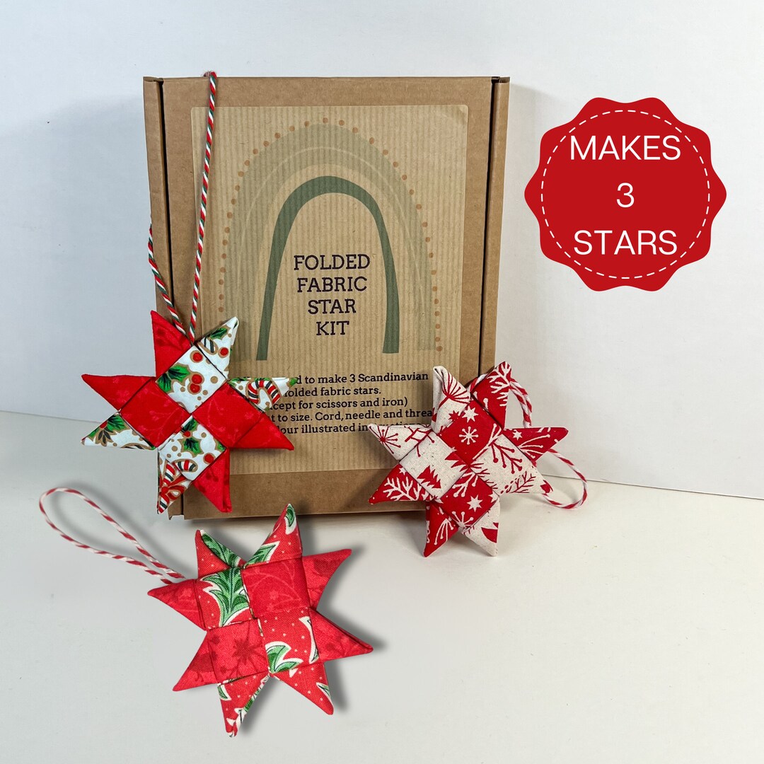 Christmas Craft Kit, Scandinavian Festive Folded Stars Kit, DIY Folded ...
