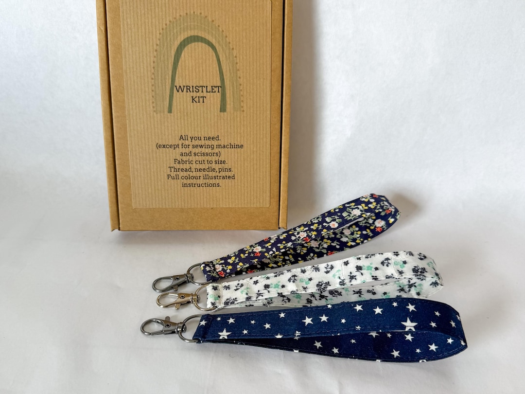 DIY Wristlet Key Fob Sewing Kit: Beginner Craft Project - Etsy