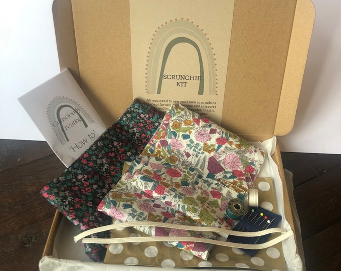 Make Your Own Scrunchie Kit, Liberty Tana Lawn, Learn to Sew, Letterbox ...