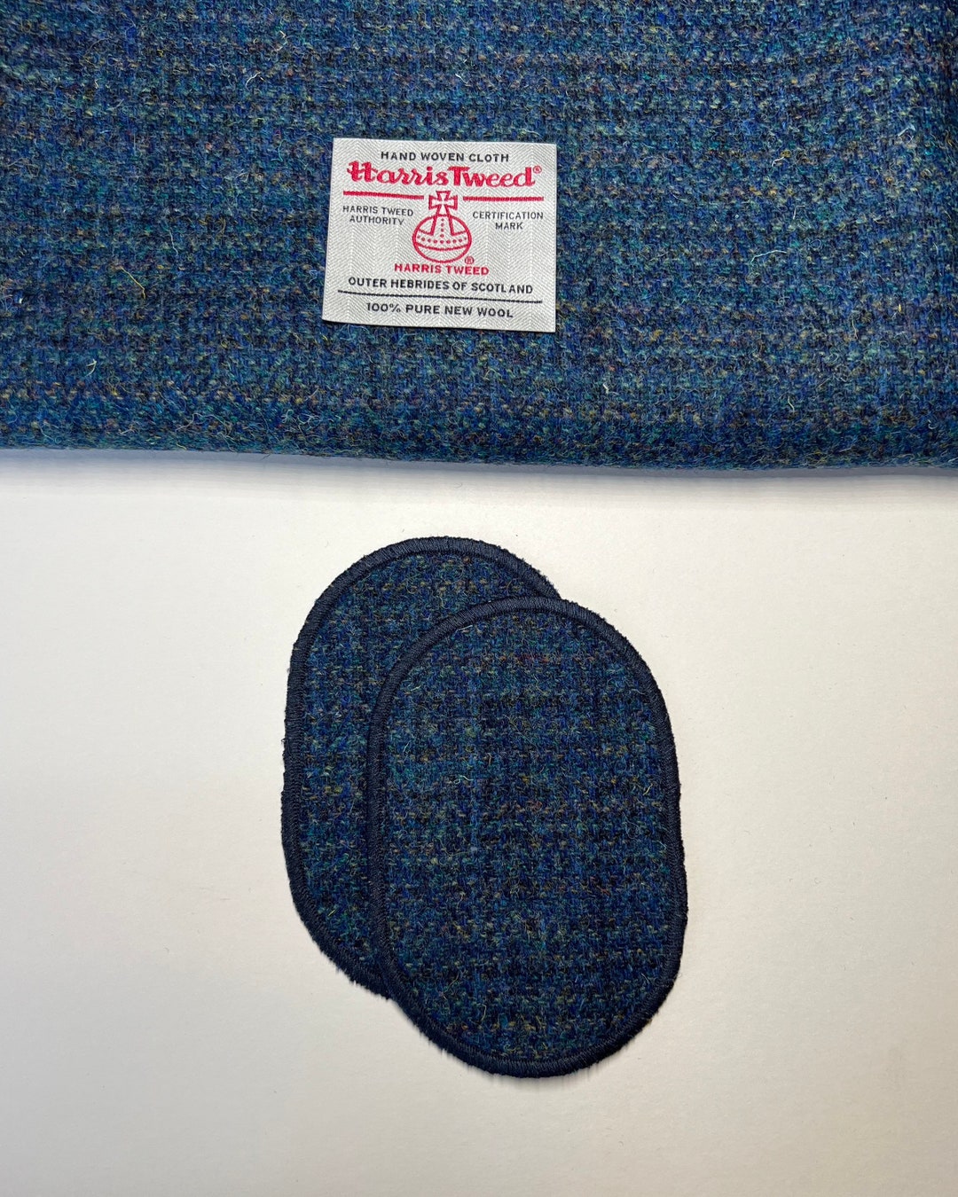 Blue Check Harris Tweed® Elbow Patches,sew on Repair Patches, - Etsy