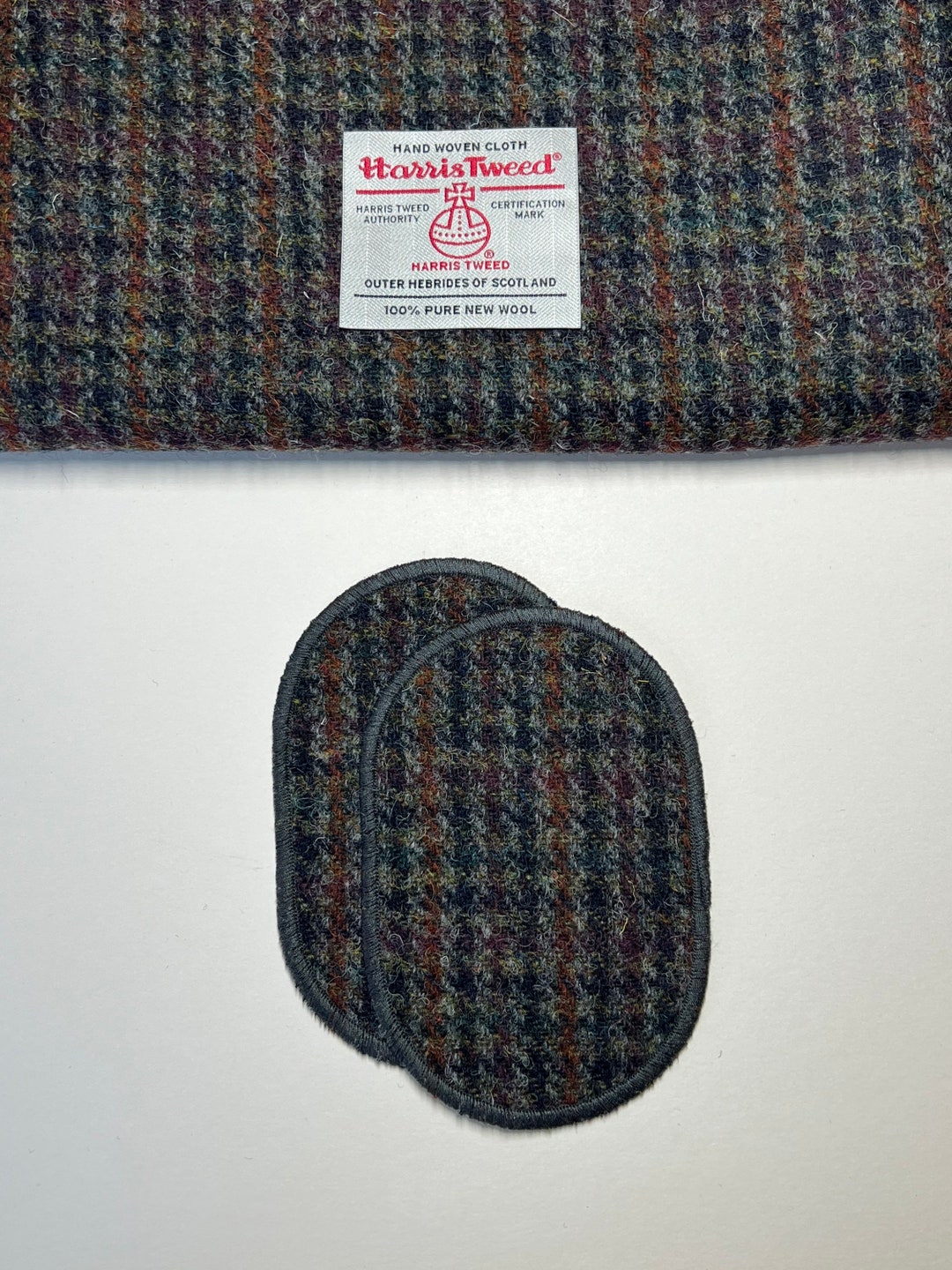 Harris Tweed Elbow Patches: Multi Dogtooth Check, Sew on Repair - Etsy