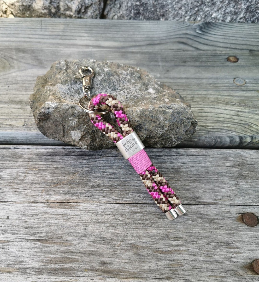 Keychain best Mama in the World Made of Dew, Sailing Rope, Cherry ...