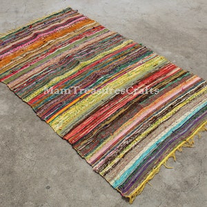 Chindi Rug Area Rag Rug Home Decor Bohemian Large Indian Carpet Floor ...