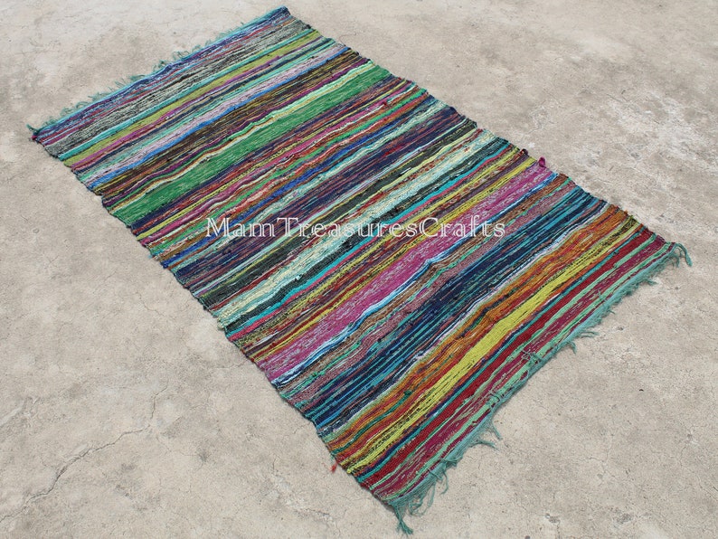 Chindi Rug Area Rag Rug Home Decor Bohemian Large Indian - Etsy