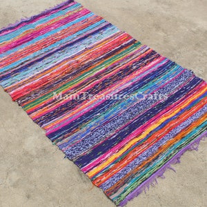 Chindi Rug Area Rag Rug Home Decor Bohemian Large Indian Carpet Floor ...