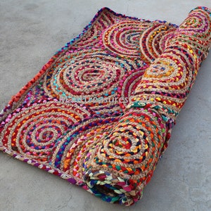 Colorful Area Rug Braided Rag Rug Floor Rug Handmade Rugs Hand Braided ...