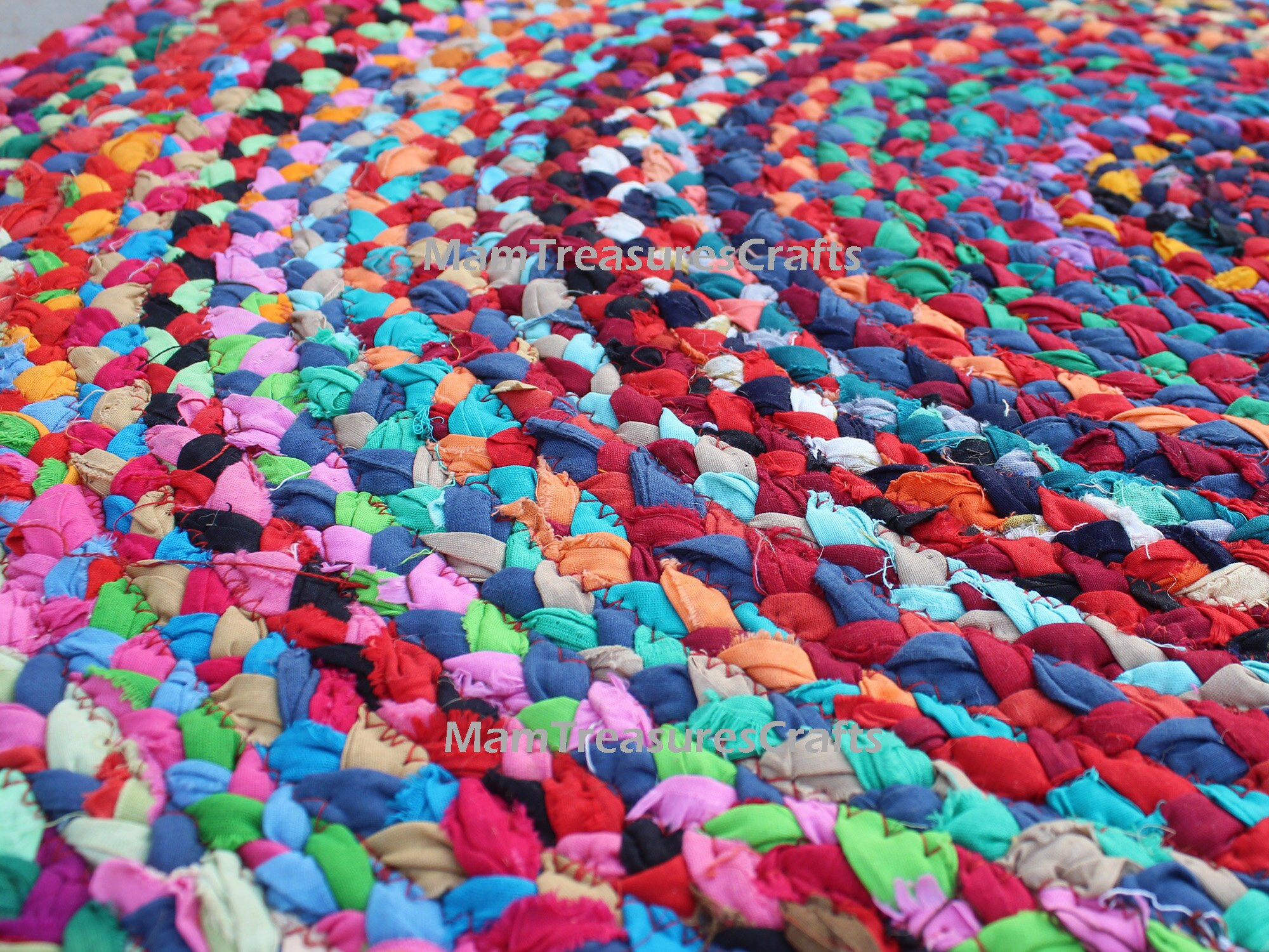 Round Indian Handmade Braided Chindi Rug Area Round Rug Home - Etsy