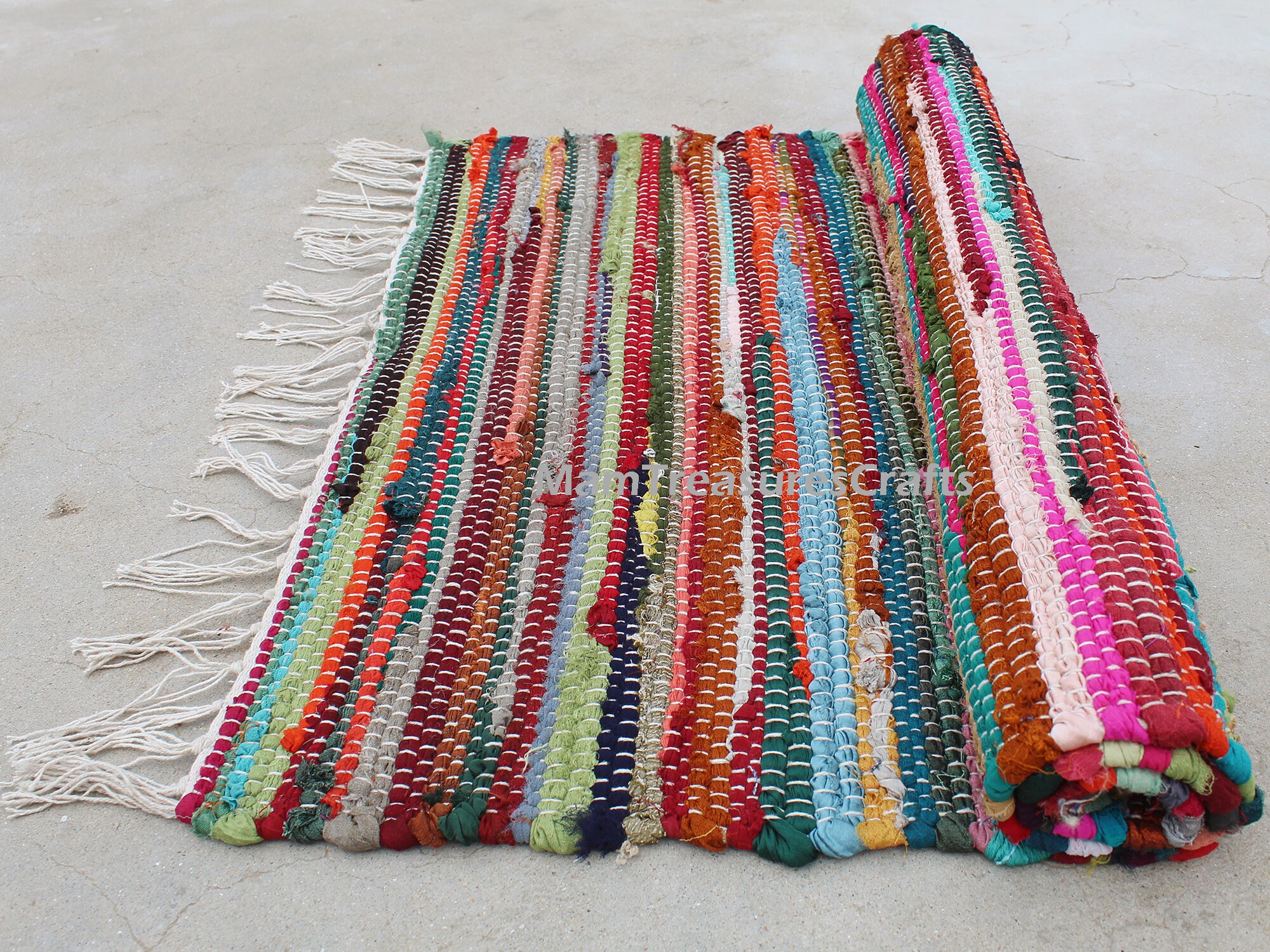 Boho Rag Colorful Rug Chindi Rug Multi Color Rug Rag Rug - Etsy