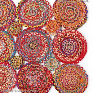 Chindi Rag Rug Indian Handmade Braided Multi-color Chindi Jute - Etsy