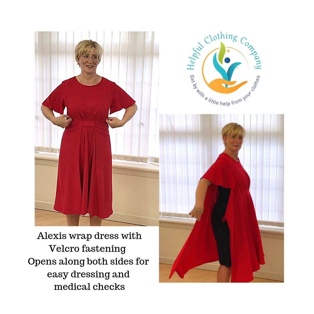 Alexis Wrap Dress With Velcro Fastenings and Side Openings. Designed to ...