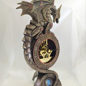 Desk Clock, Brass Dragon Clock - Etsy